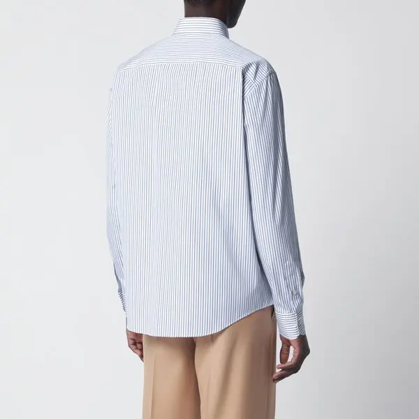 Valentino Garavani Ivory Shirt With And Blue Stripes