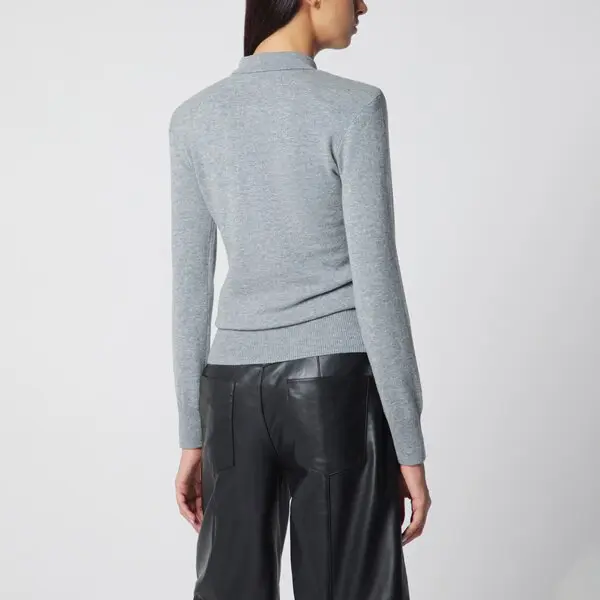 ROTATE BY BIRGER CHRISTENSEN Wool Long-sleeve Polo Shirt