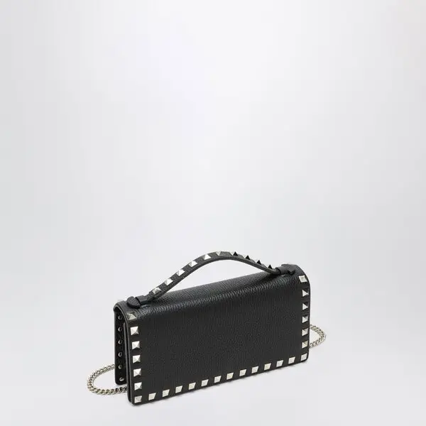 Valentino Garavani Rockstud Leather Wallet With Chain
