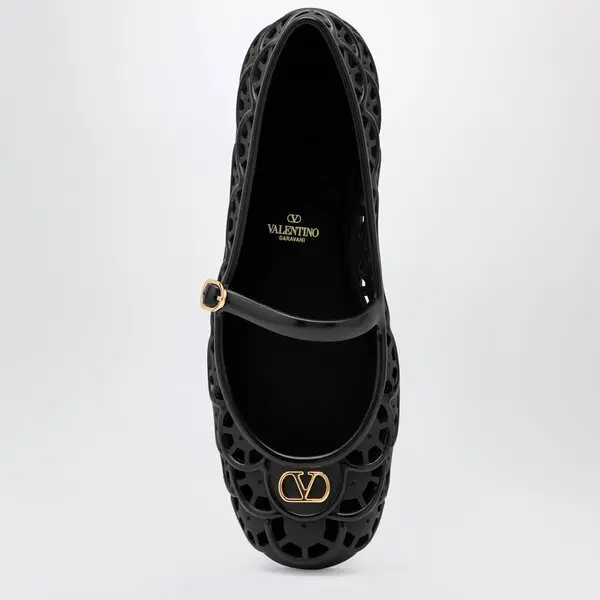 Valentino Garavani Vlogo Signature Rubber Ballet Flats - Black