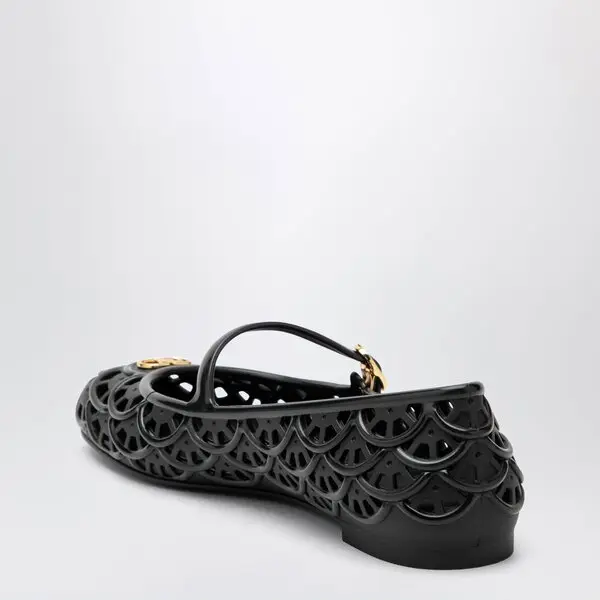 Valentino Garavani Vlogo Signature Rubber Ballet Flats - Black