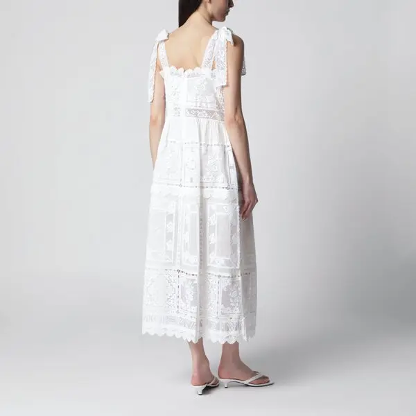 Zimmermann Ivory Lace Trim Midi Dress