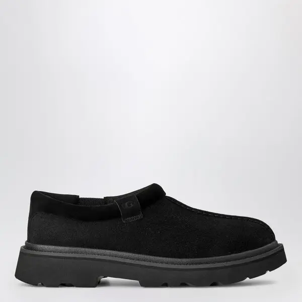 UGG Tasman Lug Slip On Suede Shoes - Black
