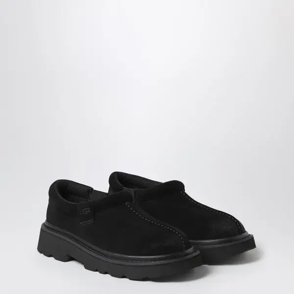 UGG Tasman Lug Slip On Suede Shoes - Black