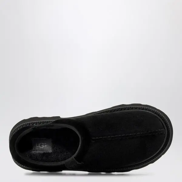 UGG Tasman Lug Slip On Suede Shoes - Black