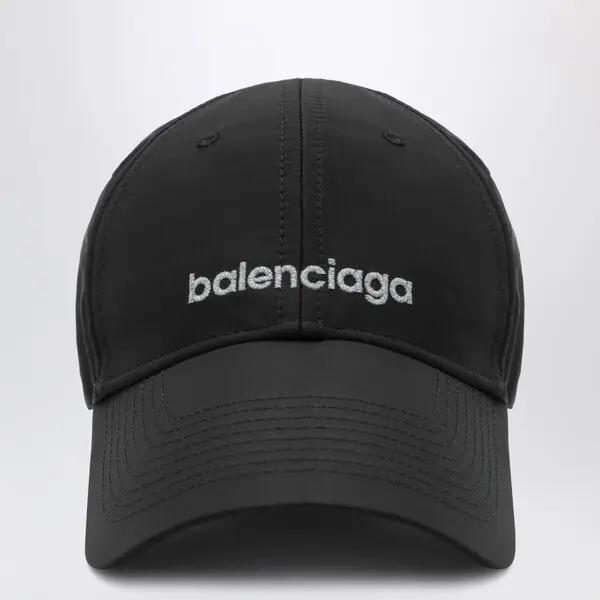 Balenciaga Techwear Baseball Cap With Embroidered Logo And Reflective Detailing - Black