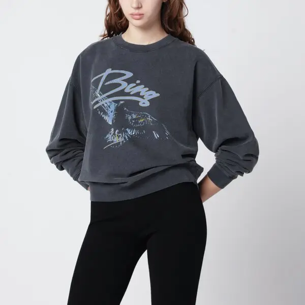ANINE BING Spencer Eagle Washed Sweatshirt