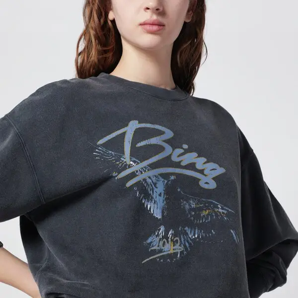 ANINE BING Spencer Eagle Washed Sweatshirt