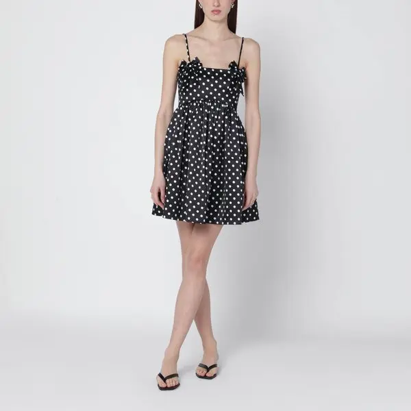 GANNI Satin Mini Dress With Polka Dots