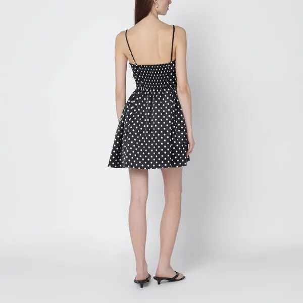 GANNI Satin Mini Dress With Polka Dots
