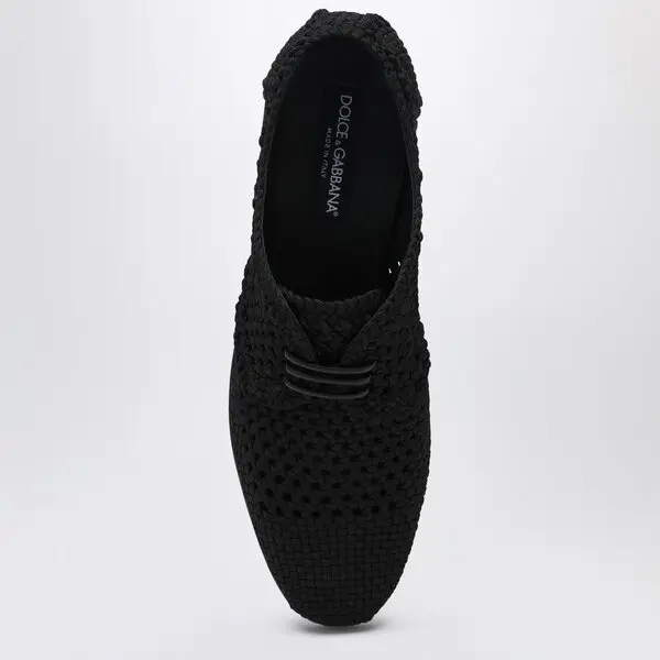 Dolce & Gabbana Woven Derby Shoes With Perforated Detailing