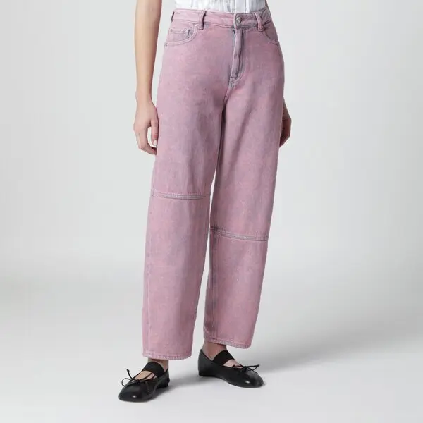 GANNI Starry Washed Jeans - Pink