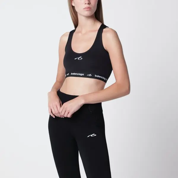 Balenciaga Techwear Bra Top In Technical Fabric - Black