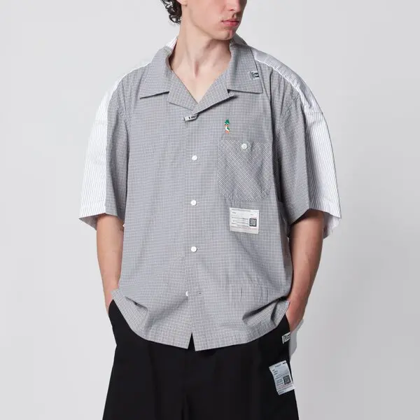 Mihara Yasuhiro Checked Cotton Layered Shirt