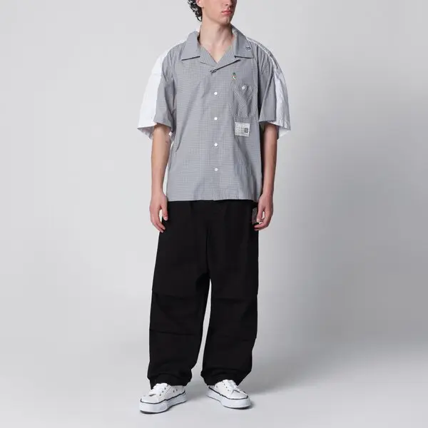 Mihara Yasuhiro Checked Cotton Layered Shirt