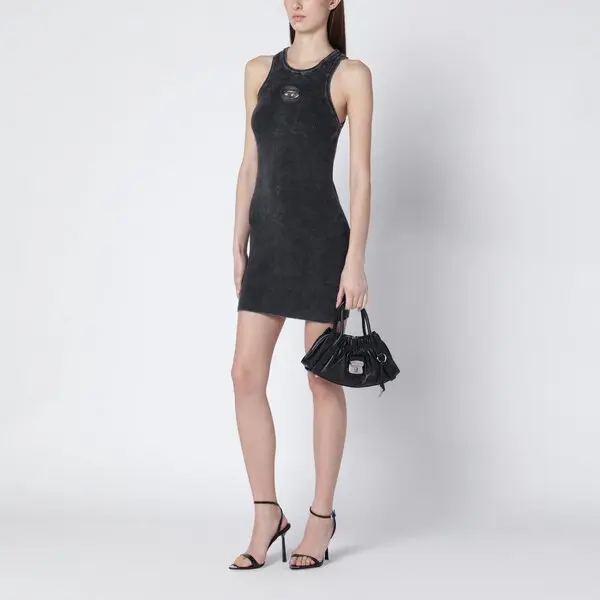 DIESEL® Ribbed Sleeveless Mini Dress With Metallic Logo
