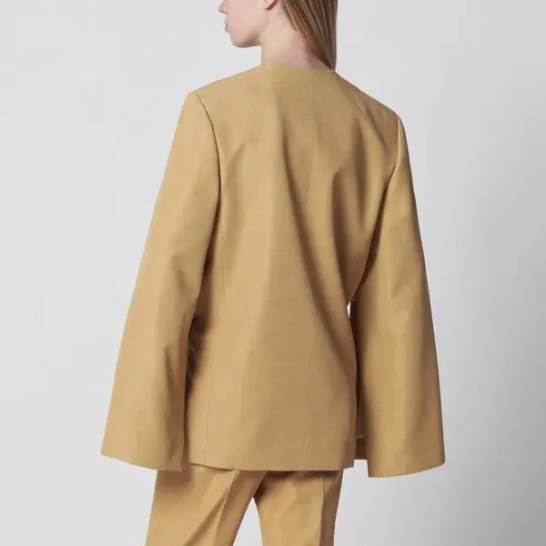 Alberta Ferretti Ochre Double-breasted Silk Jacket