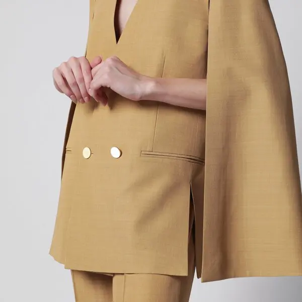 Alberta Ferretti Ochre Double-breasted Silk Jacket