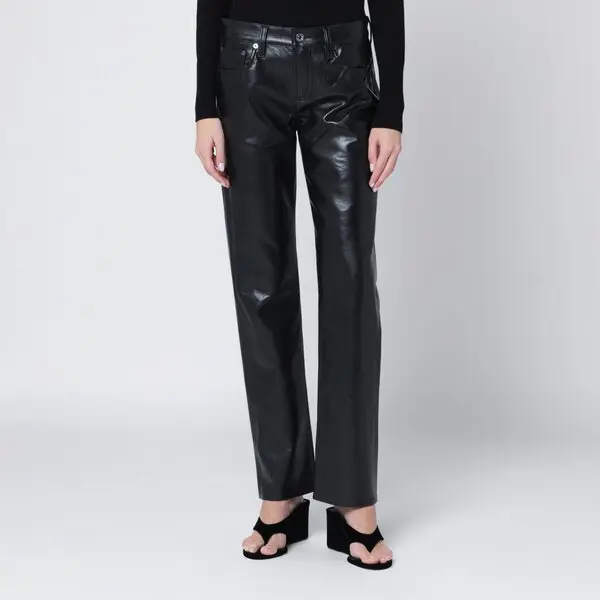 AGOLDE Faux Leather Low Rise Slim Trousers
