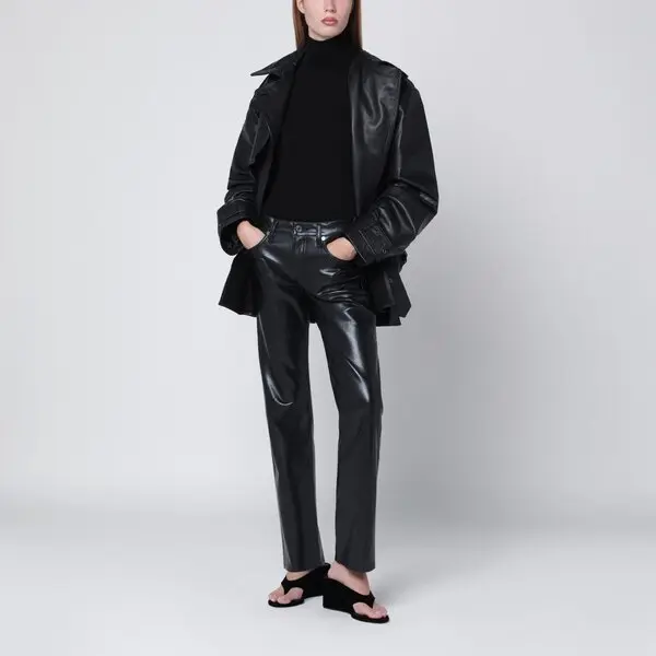 AGOLDE Faux Leather Low Rise Slim Trousers