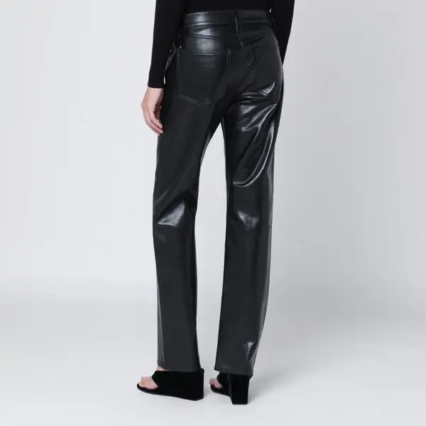 AGOLDE Faux Leather Low Rise Slim Trousers