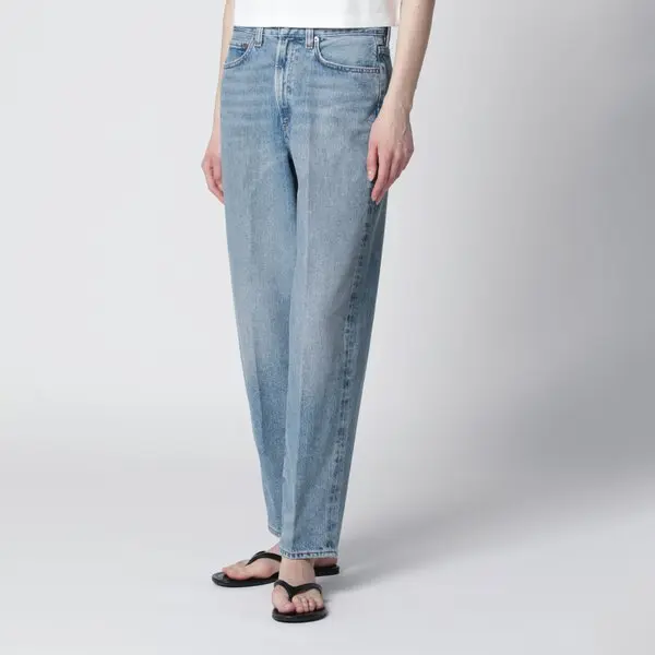 AGOLDE 80's Pleated Jeans In Indigo Denim - Light Blue