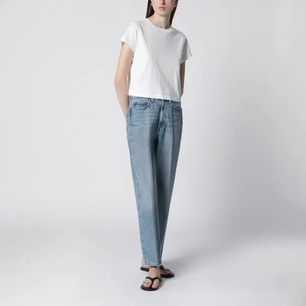 AGOLDE 80's Pleated Jeans In Indigo Denim - Light Blue