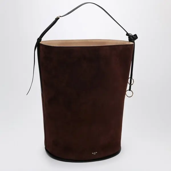 Alaïa Suede Leather Bucket Bag - Brown