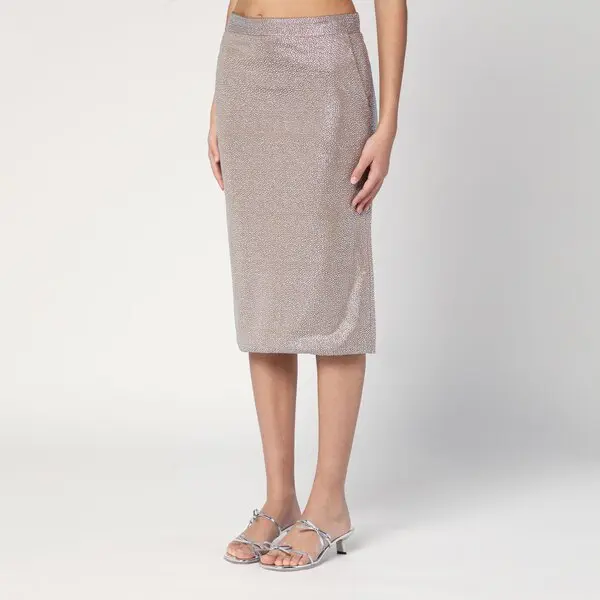 Giuseppe Di Morabito Midi Skirt With Silver Rhinestones