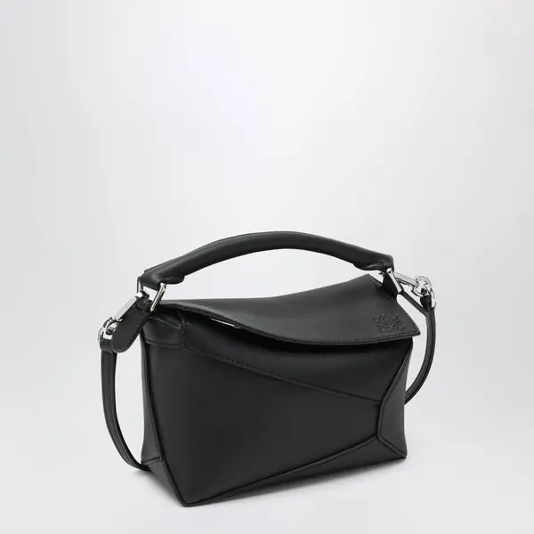 Loewe Mini Puzzle Edge Bag In Leather - Black