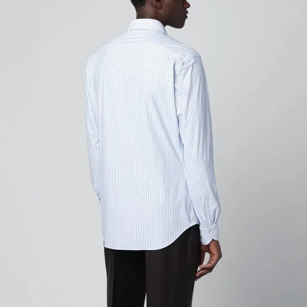 XACUS White Striped Active Shirt Tailor Fit