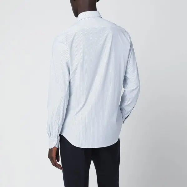 XACUS White Striped Tailor Fit Shirt