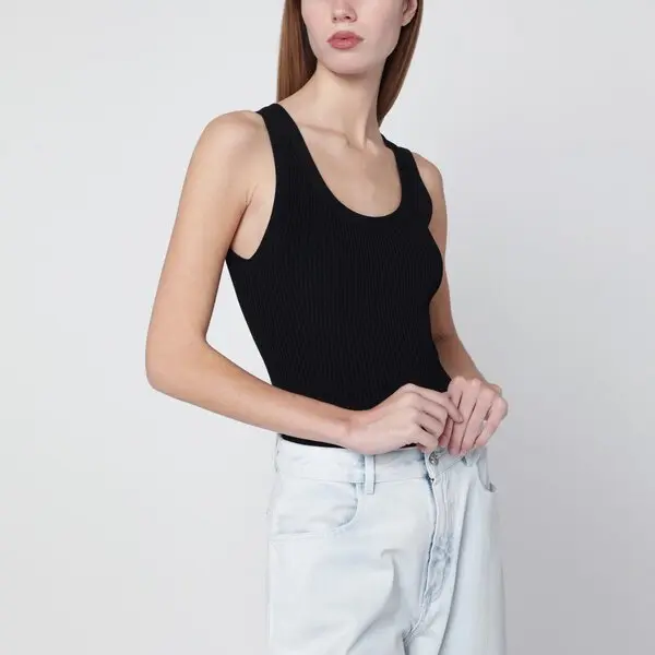 Alaïa Ribbed Knit Bodysuit - Black