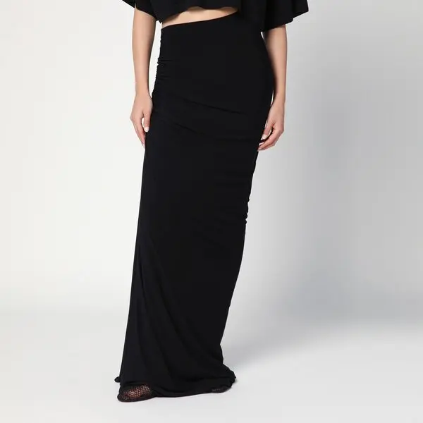 Alaïa Long Draped Skirt In Jersey