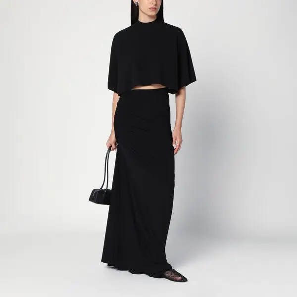 Alaïa Long Draped Skirt In Jersey