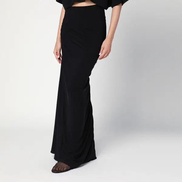 Alaïa Long Draped Skirt In Jersey