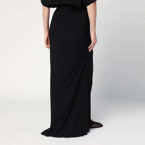 Alaïa Long Draped Skirt In Jersey