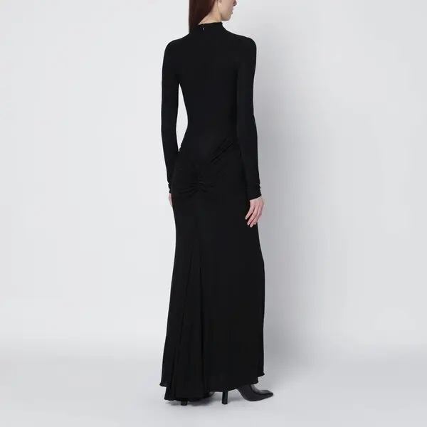 Alaïa Long Sleeve High Neck Maxi Dress - Black