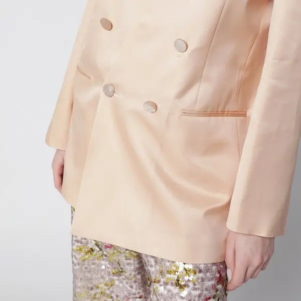 Alberta Ferretti Double-breasted Silk Organza Blazer