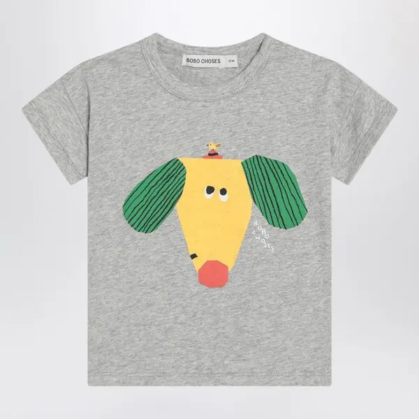 BOBO CHOSES Happy Dog" T-shirt - Grey