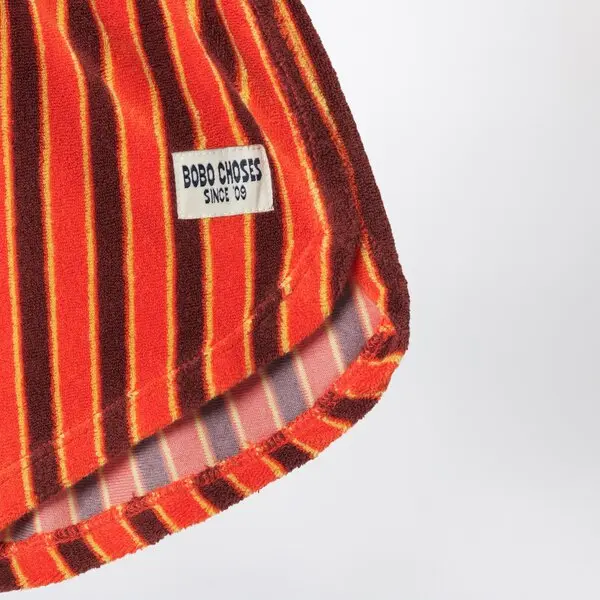 BOBO CHOSES Striped Terry Shorts - Orange