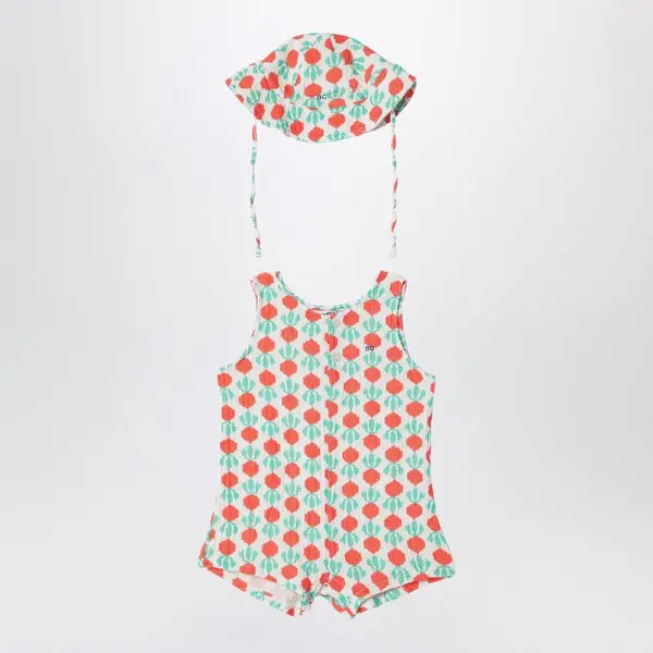 BOBO CHOSES Sleeveless Romper With Radish Hat - Red