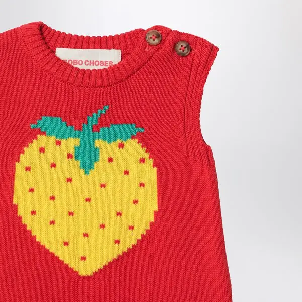 BOBO CHOSES Strawberry Knit Romper