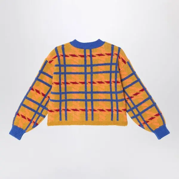 BOBO CHOSES Madras Check Pattern Jacquard Cardigan