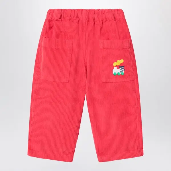 BOBO CHOSES Cotton Corduroy Trousers With Embroidered Detail