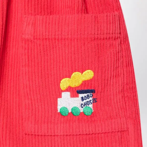 BOBO CHOSES Cotton Corduroy Trousers With Embroidered Detail