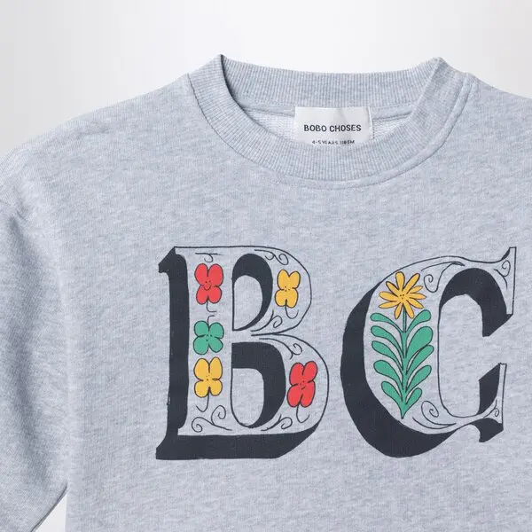 BOBO CHOSES Cropped Crewneck Sweatshirt With Front Logo