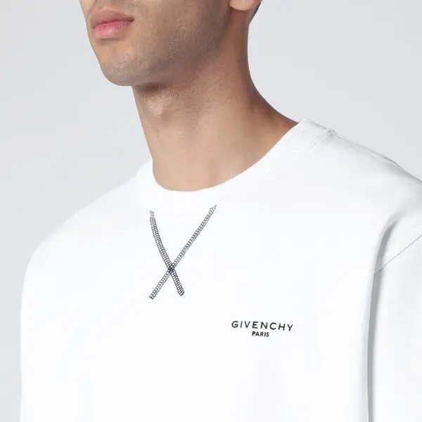 Givenchy Cotton Crewneck Sweatshirt With Embroidered Logo - White