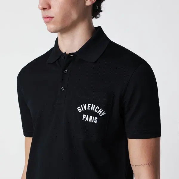 Givenchy Dark Polo Shirt With Logo Embroidery - Blue