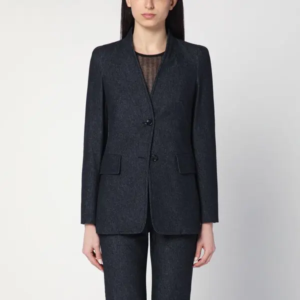 Max Mara Midnight Jacket In Cotton Denim Effect